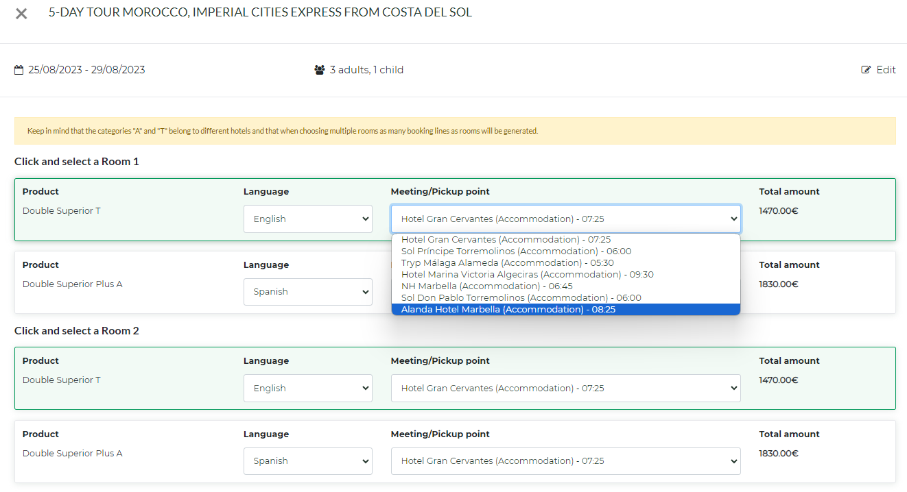 Multiday Tours : how to book online step-by-step | Julià Travel